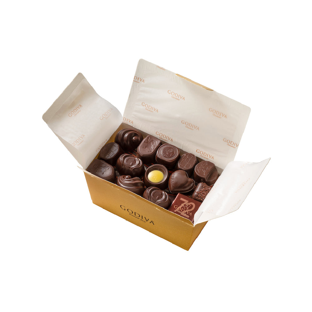 Gold Ballotin Praline Dark Chocolate Box - 500g |godiva EU